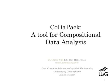 Ppt Codapack A Tool For Compositional Data Analysis Powerpoint