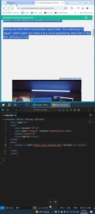 How To Add Text Paragraph In Html Html Vscode Webdevelopment Shorts Youtube