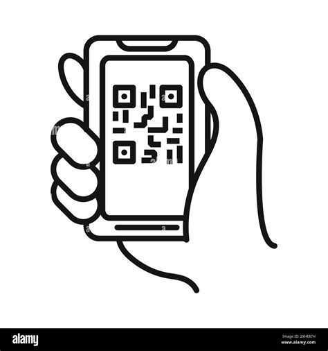 Qr Code Scanning Icon Vector Symbol Or Sign Set Collection In Black And White Outline Stock