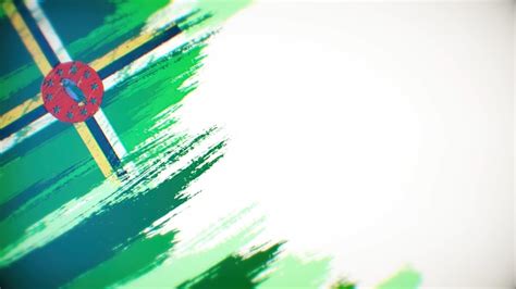 흰색 배경에 도미니카 국기 페인트 브러시 드로잉 붓놀림 그런지 페인트 스트로크 더러운 국가 독립 애국심 선거 템플릿 유화 파스텔 색상 만화 애니메이션 질감 효과의 개념 0