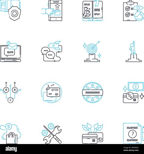 Workspace Layout Linear Icons Set Collaborative Ergonomic Organized Productive Spacious