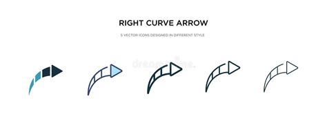 Right Curve Arrow Icon In Different Style Vector Illustration Two