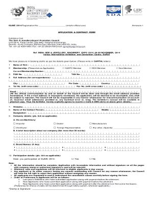 Fillable Online Gjepc Space Application Form The Gem And Jewellery Export Promotion