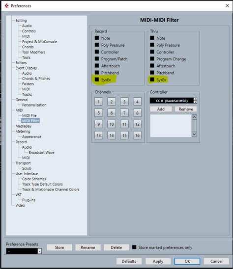 Can T Record Common CC E G Common Cutoff For All Parts In The Performance When MODX Is Set