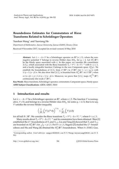 Pdf Boundedness Estimates For Commutators Of Riesz Transforms Related