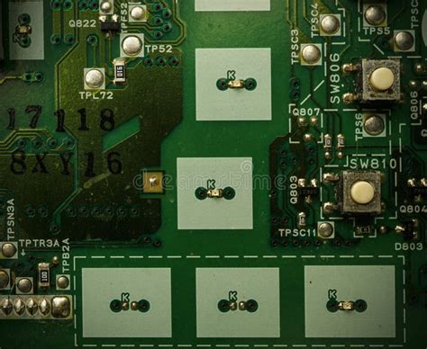 Electronic Circuit Board Showing Detailed Design And Intricate Shapes And Patterns Stock Image