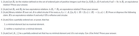 Solved Pts Let R Be The Relation Defined On The Set Chegg Com