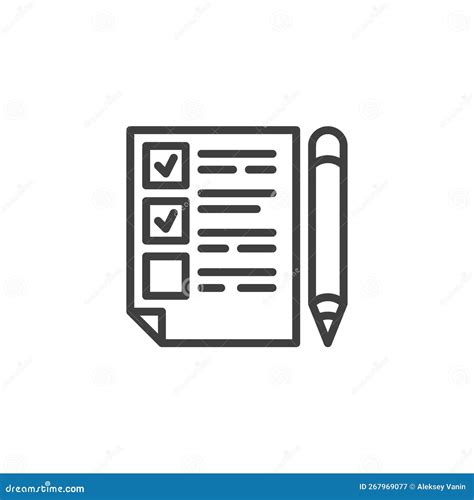 Task List Line Icon Stock Vector Illustration Of Line