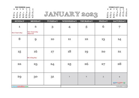 Cute January 2023 Calendar Printable Calendars At A Glance