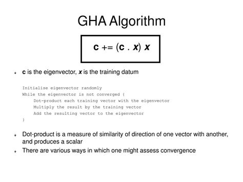 Ppt Generalized Hebbian Algorithm For Dimensionality Reduction In