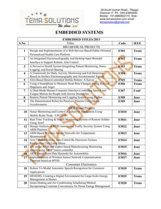 Ieee Real Time Project For Embadded Pdf