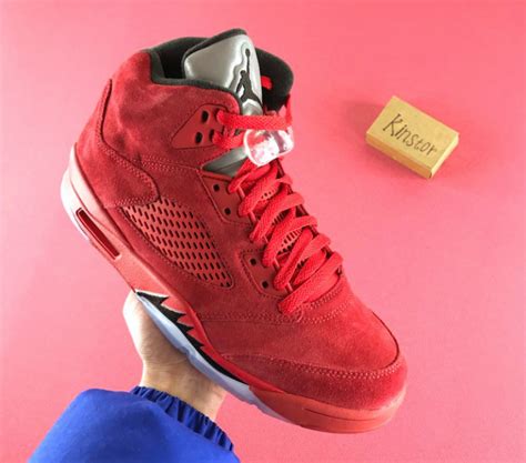 Air Jordan 5 Red Suede 136027 602 Release Date Sneaker Bar Detroit