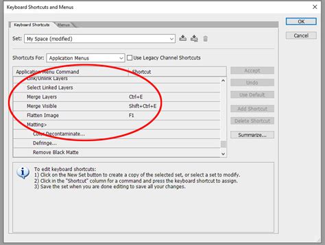 Merge Down Missing From Keyboard Shortcut Adobe Product Community
