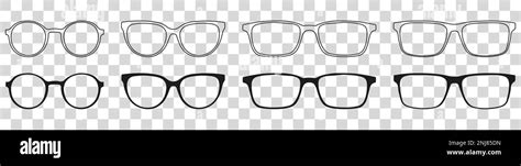 A Set Of Glasses Isolated Vector Glasses Model Icons Sunglasses