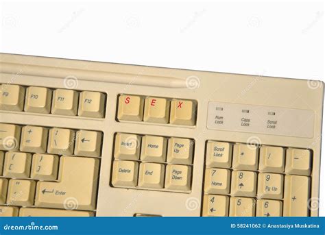 Keyboard With Sex Caps Stock Photo Image Of Symbols 58241062