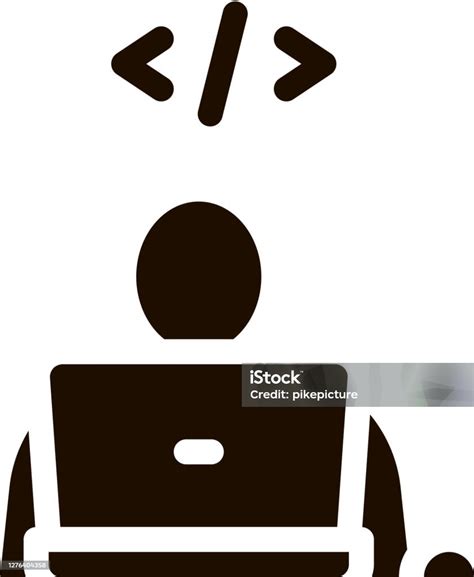 Programmer Coding Laptop Vector Icon Stock Illustration Download
