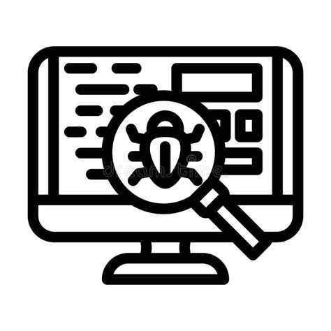 Debugging Code Software Line Icon Vector Illustration Stock Vector