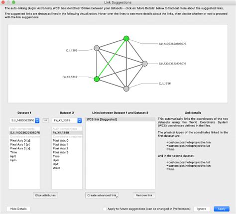 2 A Screenshot Of The Link Suggestions Interface Of The Glue Gui Download Scientific Diagram