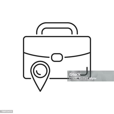 방향 핀 가방 아이콘입니다 Ui 및 Ux 웹 사이트 또는 모바일 응용 프로그램에 대한 탐색 아이콘의 간단한 라인 개요 벡터 가방에 대한 스톡 벡터 아트 및 기타 이미지
