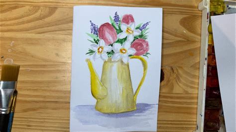 Рисуем весну весенний пейзаж акварельными красками Youtube