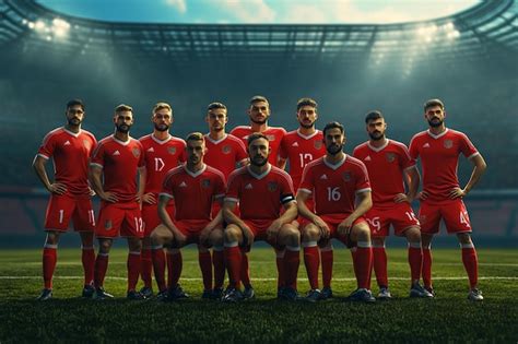 Soccer Team Posing For A Group Photo In Their Unif Premium Ai Generated Image