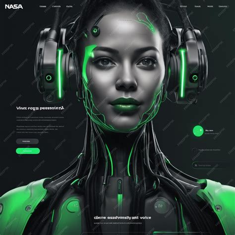 Premium Photo Landing Page Personal Virtual Ai Voice Assistant Called Naya Use Dark Theme