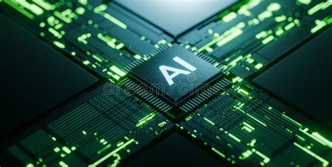 Ai And Artificial Intelligence Chip On Circuit Board Cpu Processor Technology Concept Stock