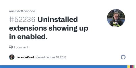 Uninstalled Extensions Showing Up In Enabled Issue Microsoft Vscode GitHub