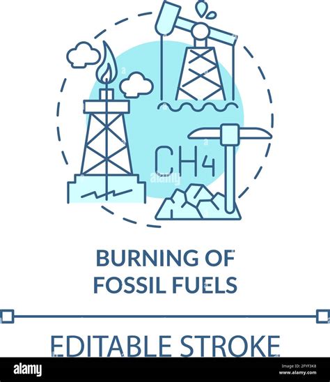 Fossil Fuels Burning Concept Icon Stock Vector Image Art Alamy