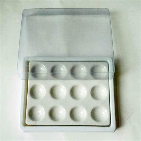 Dental Procelain Mixing Slab Plate12 Slots Having Plastic Cover
