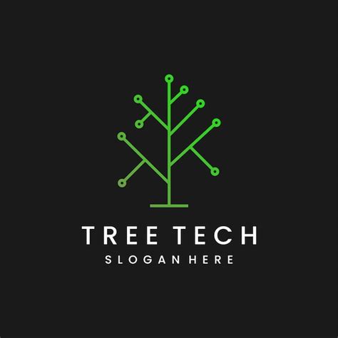 Premium Vector Tree Tech Style Logo Icon Design Template Flat Vector