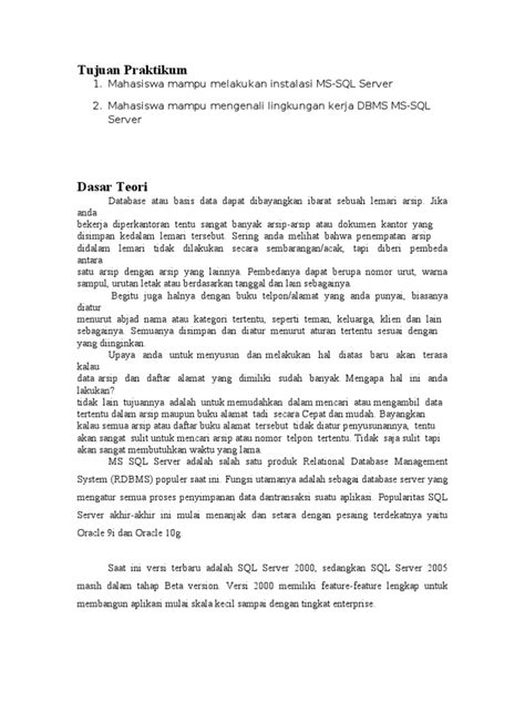 Pdf Proses Instalasi Microsoft Sql Server Dokumentips