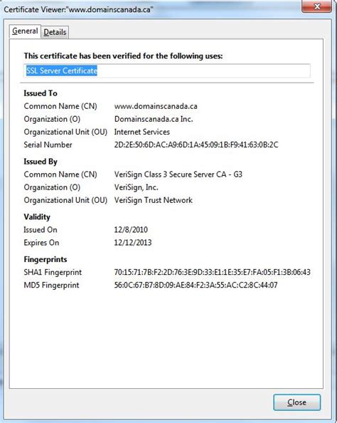 How To Verify An Ssl Certificate Information Knowledgebase Domainscanadaca