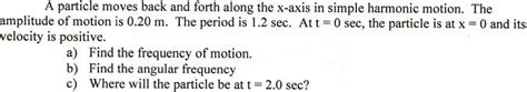 solved particle moves back and forth along the x axis in simple