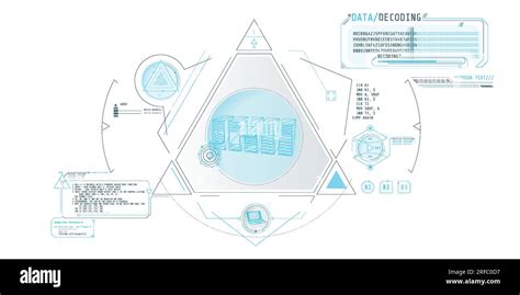 Futuristic HUD Interface For Processing Server Data Stock Vector Image