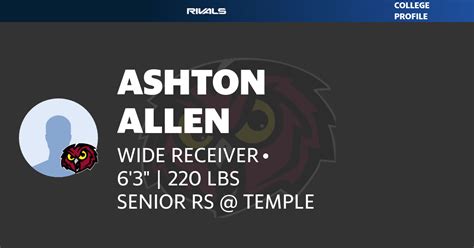 Ashton Allen Senior Wide Receiver Temple