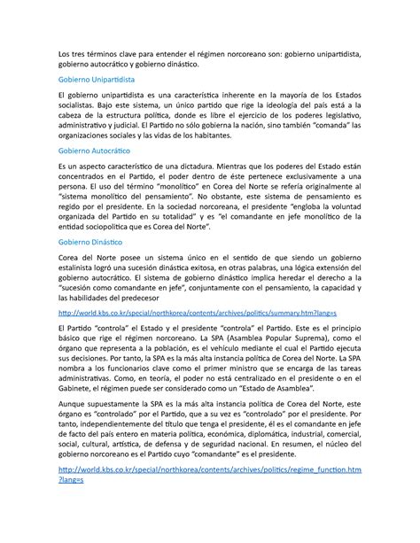 Tipo De Gobierno De Corea Del Norte Los Tres Términos Clave Para