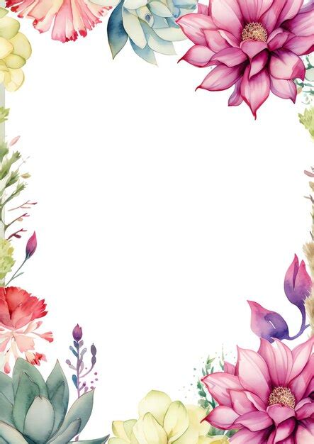 Premium Ai Image Cactus Frame Border On White Background