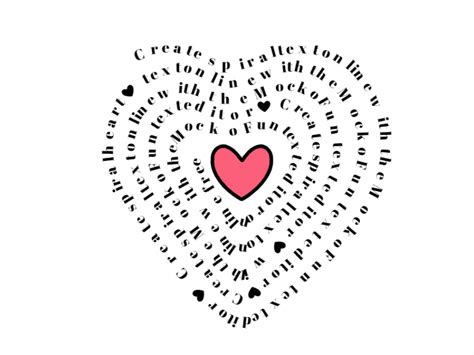️️ Text In Heart Shape Mockofun