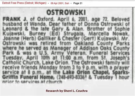 Frank J Ostrowski 1929 2001 Find A Grave Memorial