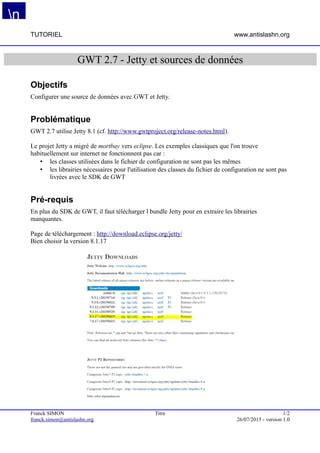 Gwt jetty et sources de données PDF