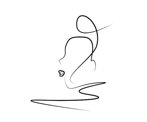 Concepto De Dibujo Simple De Cara De Mujer Sexy Vector Premium