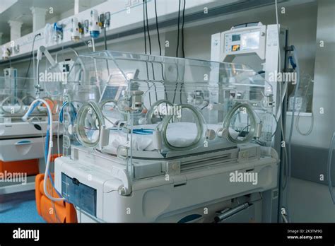 Incubator For Newborn In Hospital Neonatal Intensive Care Unit Stock