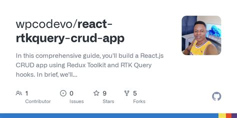 GitHub Wpcodevo React Rtkquery Crud App In This Comprehensive Guide You Ll Build A React Js