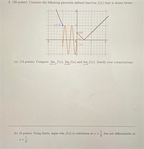 Solved 2 20 Points Consider The Following Piecewise