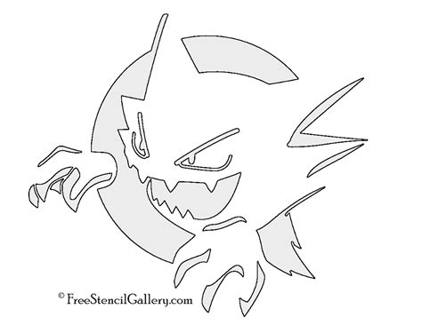 Gengar Haunter Pumpkin Stencil