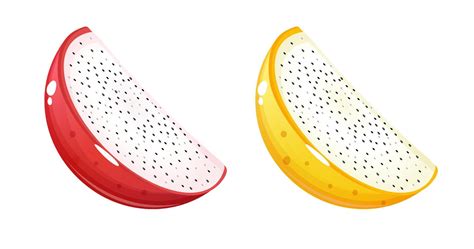 Yellow And Pink Dragon Fruit Slices 22191462 Vector Art At Vecteezy