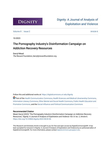 Pdf The Pornography Industrys Disinformation Campaign Against