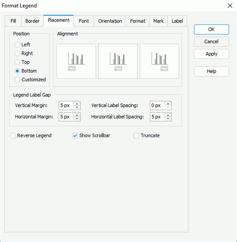 Format Legend Dialog Box Logi Analytics