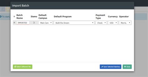 importing a batch